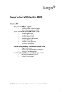 Karger_Journals_Titlelist_2023 - Bibliothèque universitaire de médecine